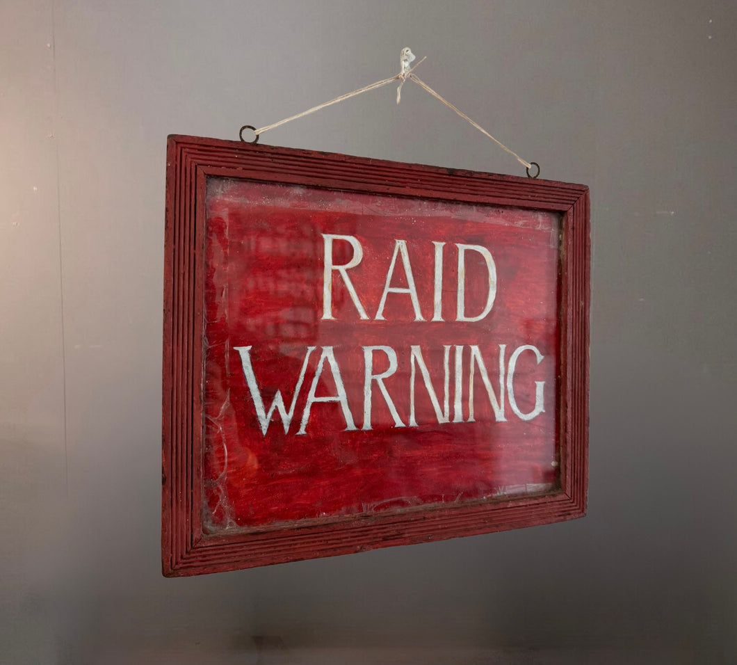 WW2 Air Raid Warning Sign – 1923 Antiques